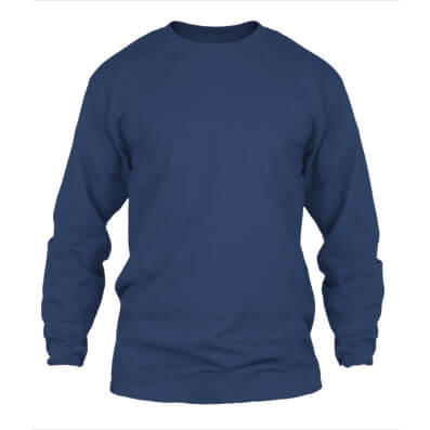 KPM Apparel 20s - Biru Navy Lengan Panjang - Sablon DTG Satuan Kaos